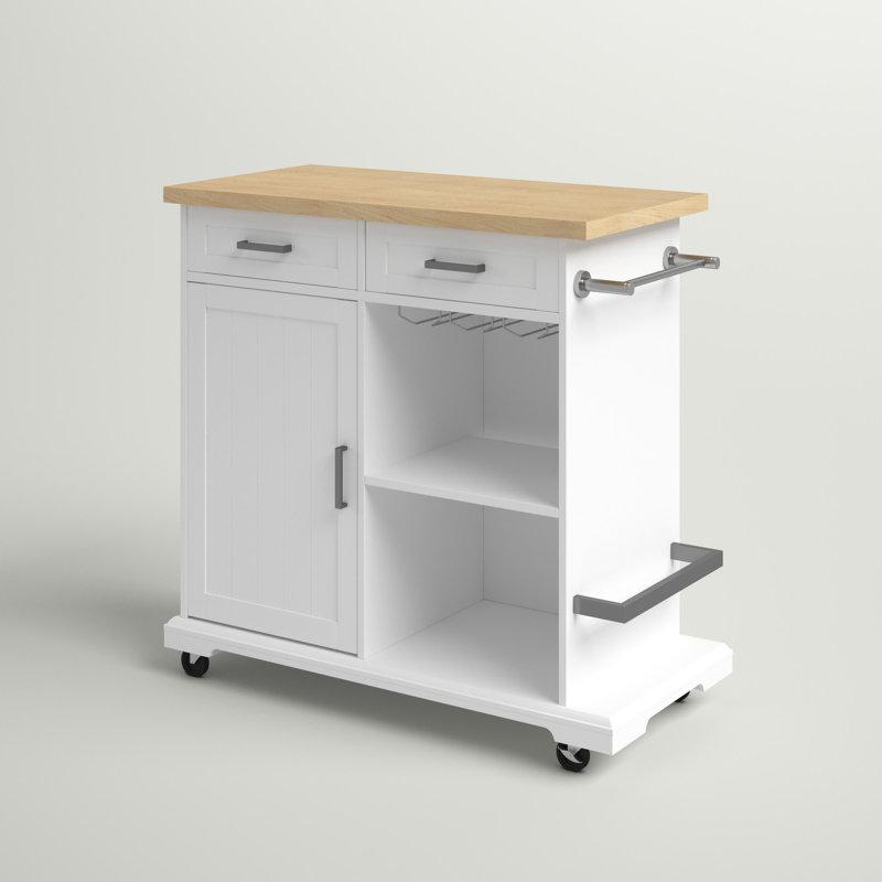Three Posts™ Hanner Wood Kitchen Island | Wayfair
