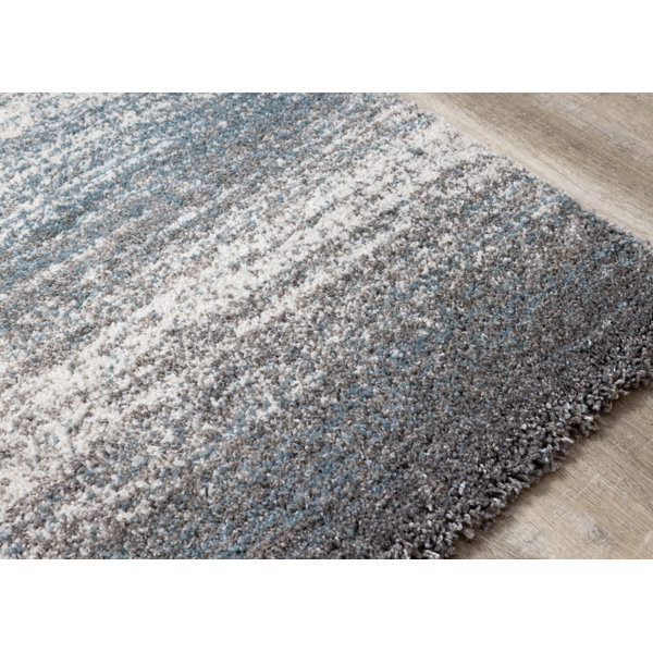 Mercury Row® Smoak Performance Gray/Blue/Cream Rug & Reviews | Wayfair