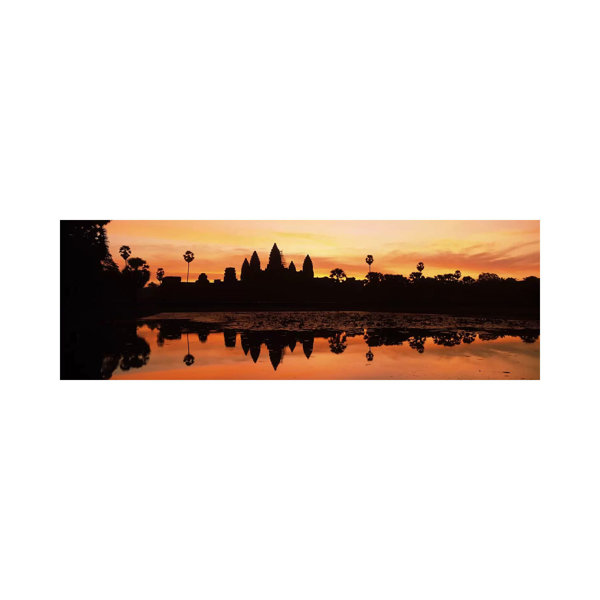 Ebern Designs Silhouette Of A Temple, Angkor Wat, Angkor, Cambodia by ...
