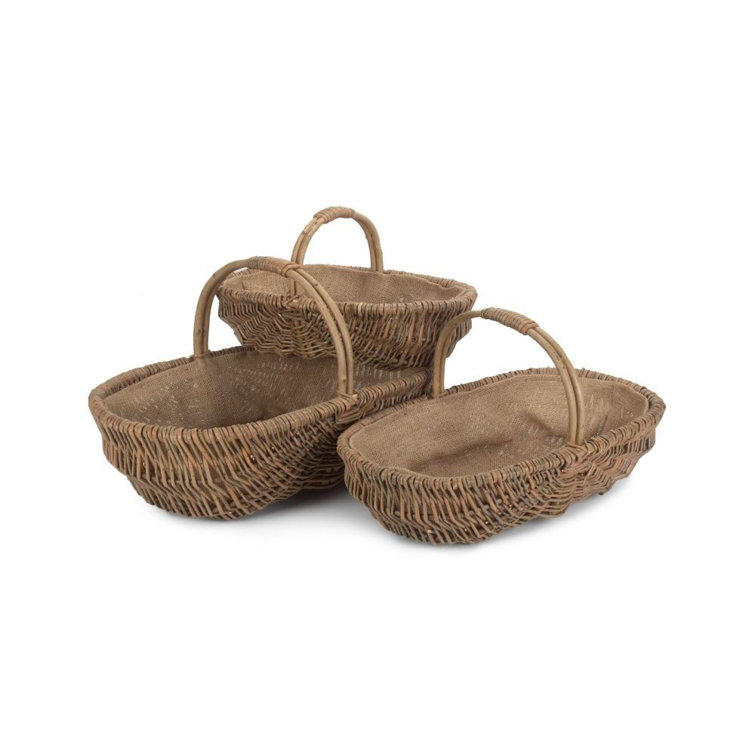 Bay Isle Home Karstens Solid Wood 3 Piece Basket Set | Wayfair.co.uk