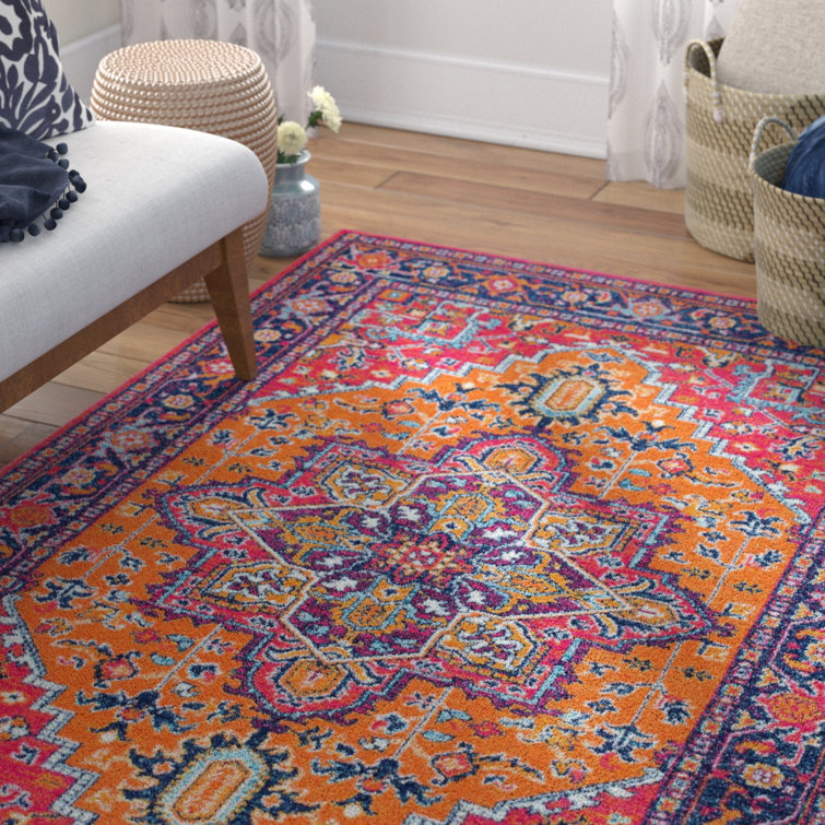 Bungalow Rose Garmond Machine Woven / Power Loomed Performance Orange ...