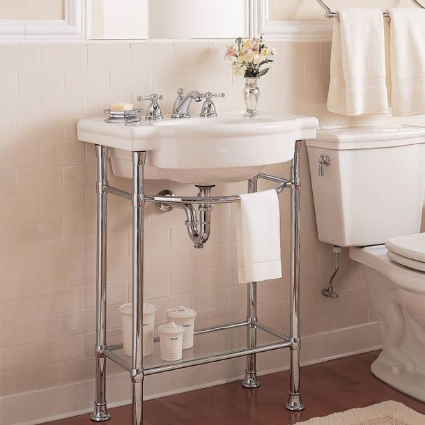 American Standard Edgemere White Ceramic Rectangular Console Bathroom ...