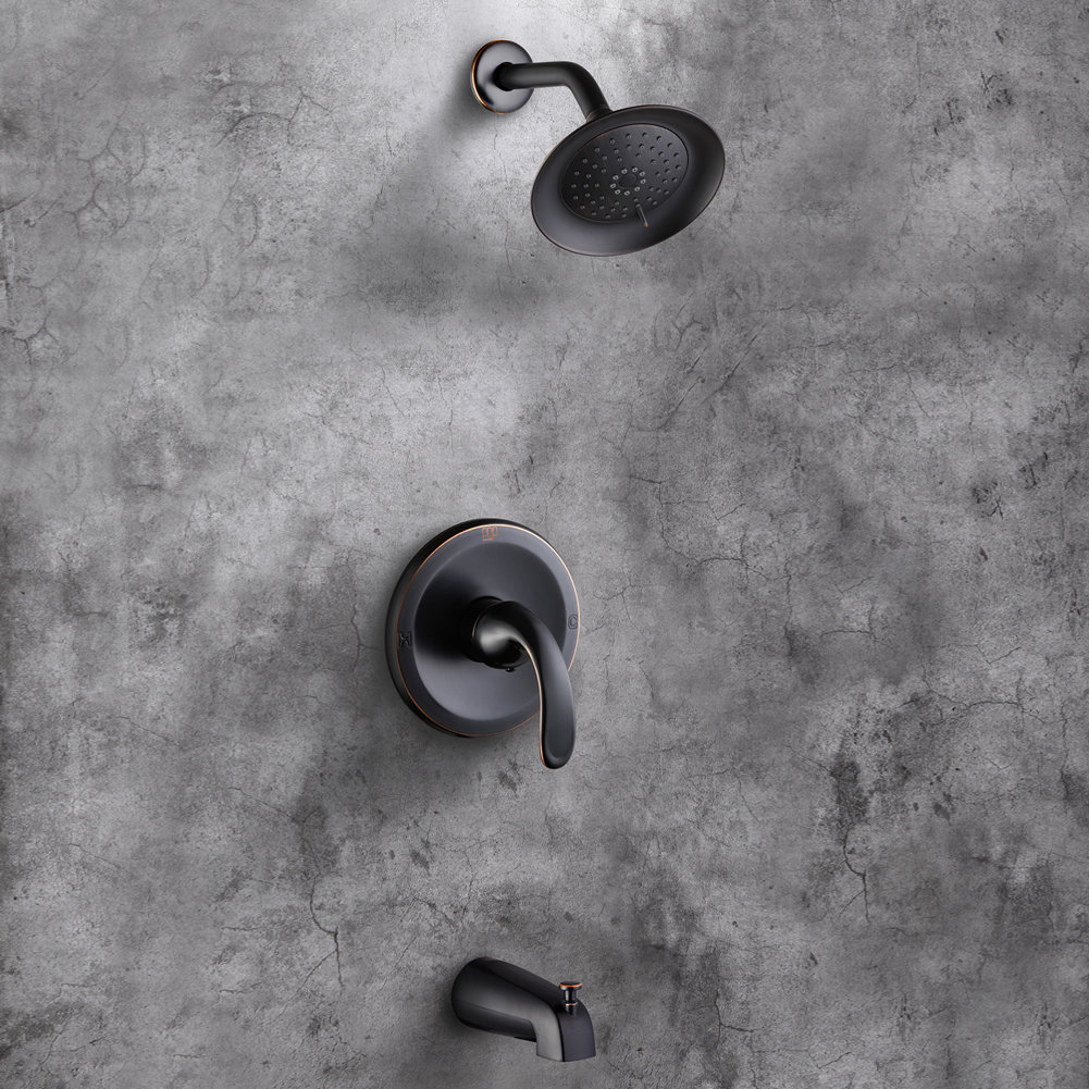 POP Sanitaryware Oil Rubbed Bronze Shower Faucet Set with Tub Spout ...