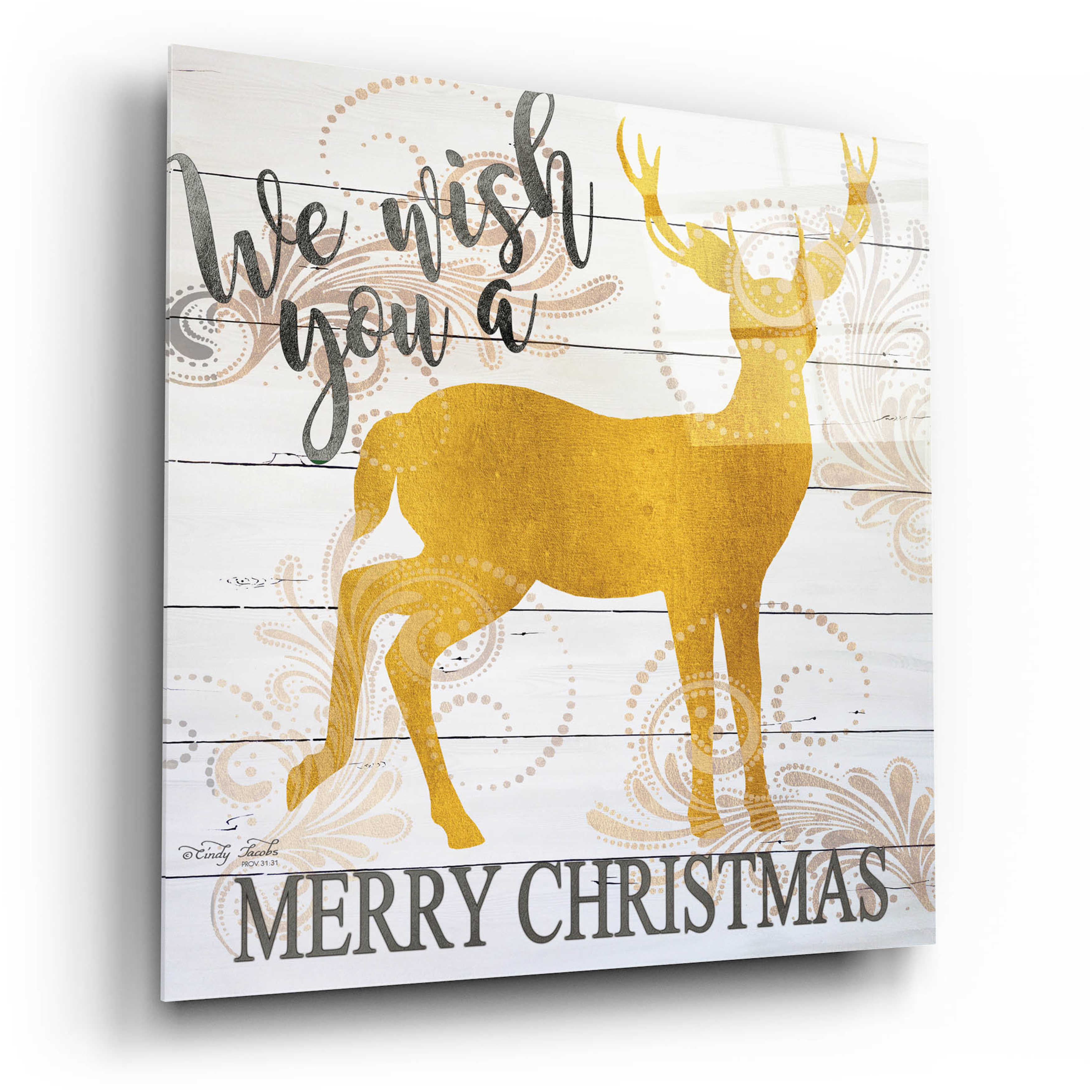 The Holiday Aisle® We Wish You A Merry Christmas Deer by Cindy Jacobs ...
