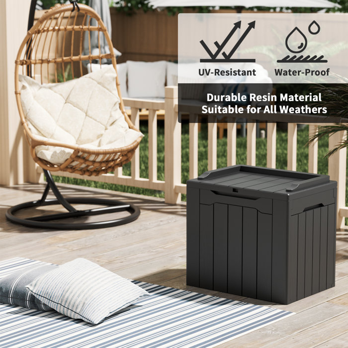 Devoko 32 Gallon Water Resistant Lockable Deck Box With Seat & Reviews ...