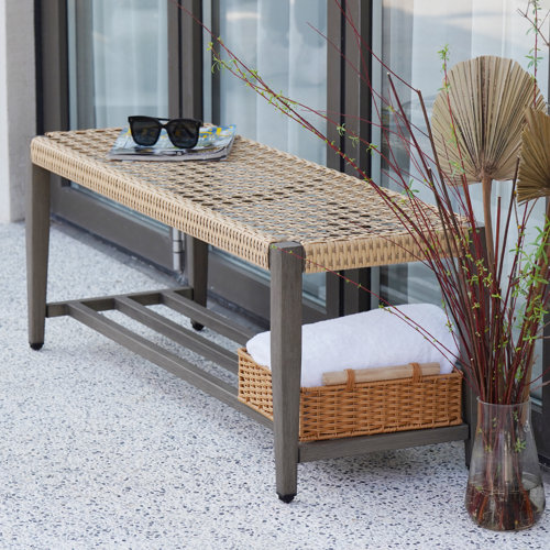 Wildon Home® Nelida Wicker Outdoor Bench | Wayfair