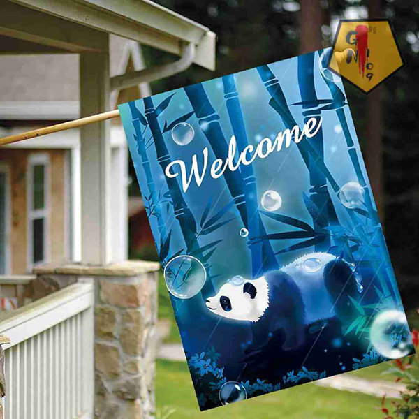 Arlmont & Co. Panda 2-Sided Polyester 40 x 28 in. Garden Flag | Wayfair