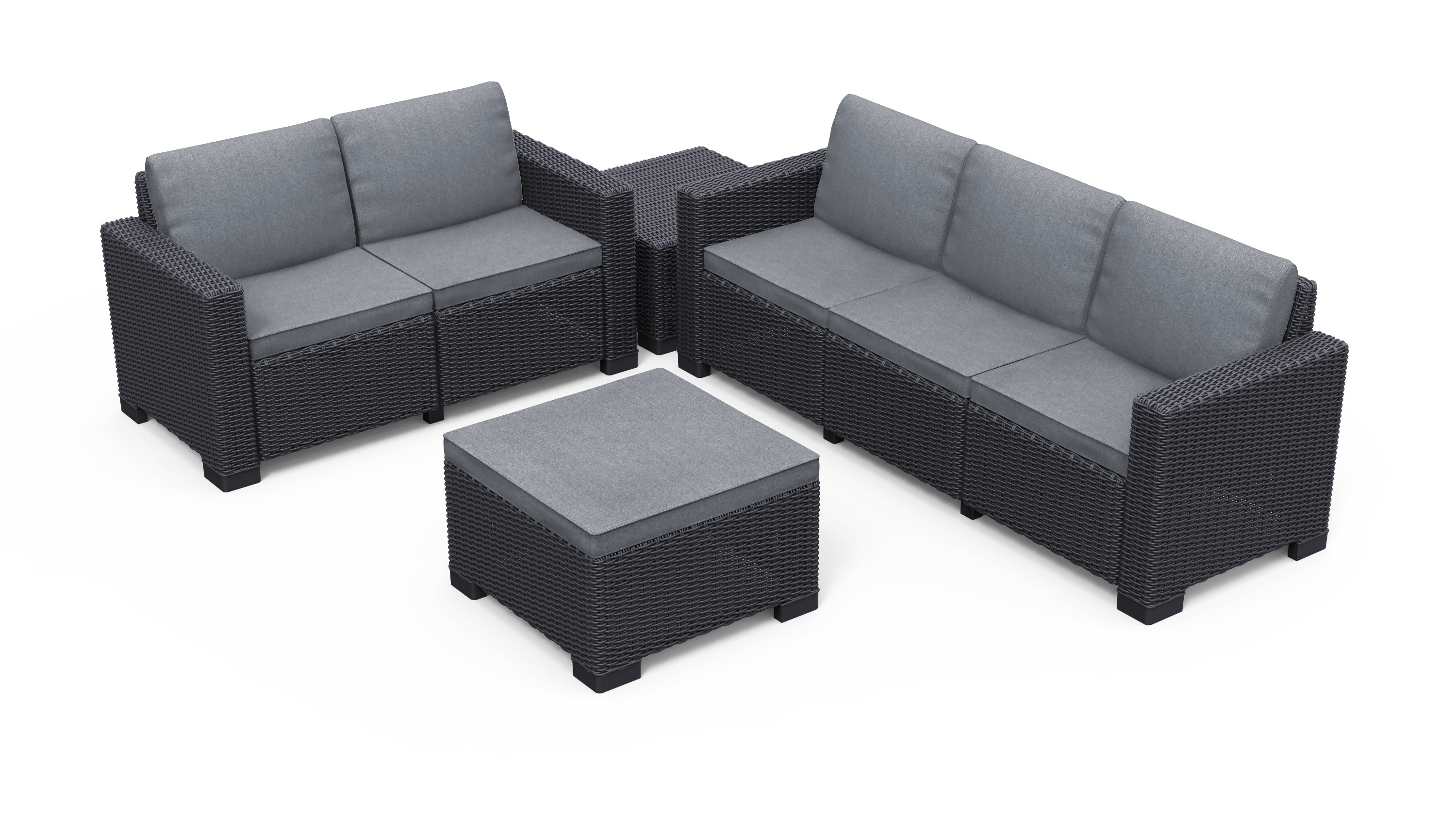 Keter California 5 seater Outdoor Corner Garden Furniture Lounge Set ...
