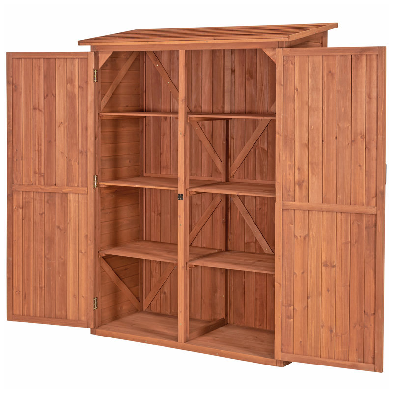 Leisure Season 4 ft. W x 2 ft. D Solid Wood Lean-To Storage Shed ...