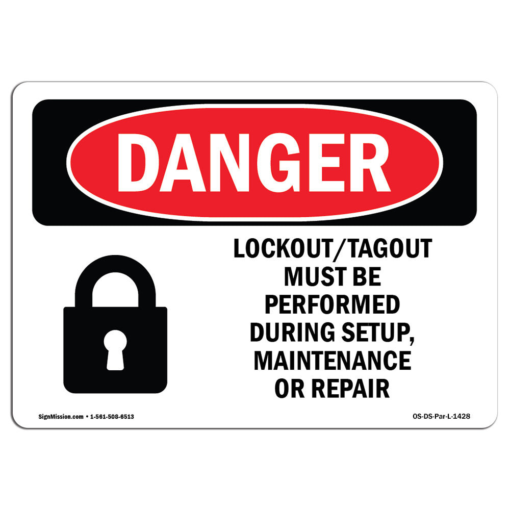 SignMission OSHA Danger Lockout Tagout Setup Maintenance Repair Sign ...