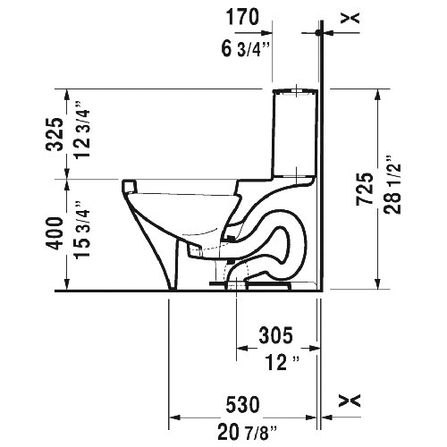 Duravit DuraStyle 1.28 GPF Elongated Comfort Height Floor Mounted One ...