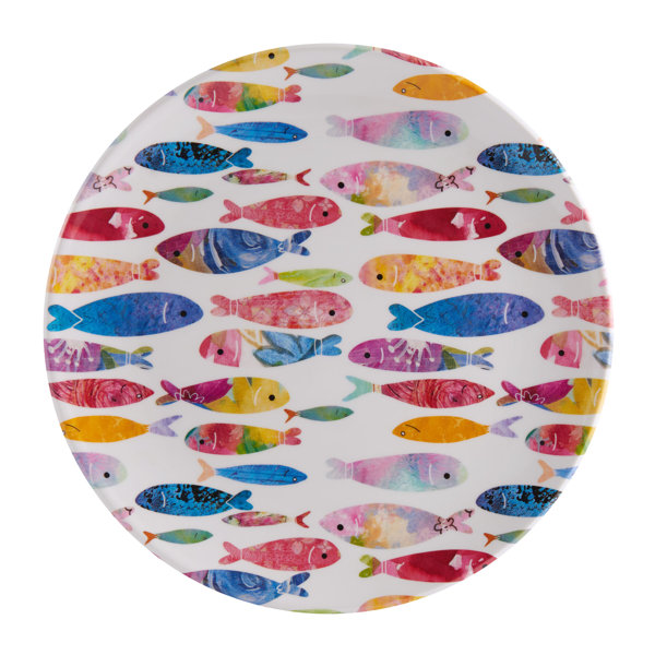 Fitz and Floyd One Fish Two Fish 12 Piece Melamine Dinnerware Set ...