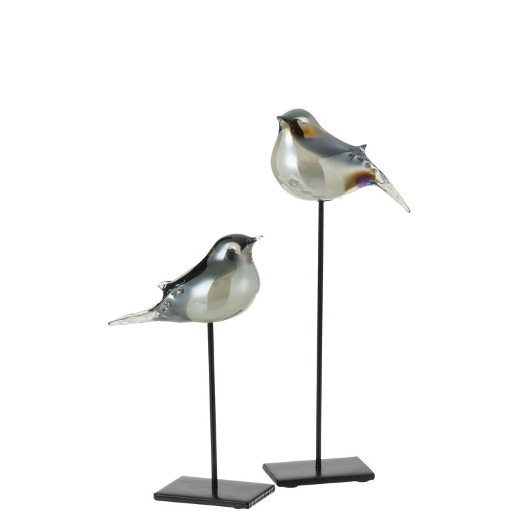 Ophelia & Co. Tia Bird on Foot Glass/Iron Figurine | Wayfair.co.uk
