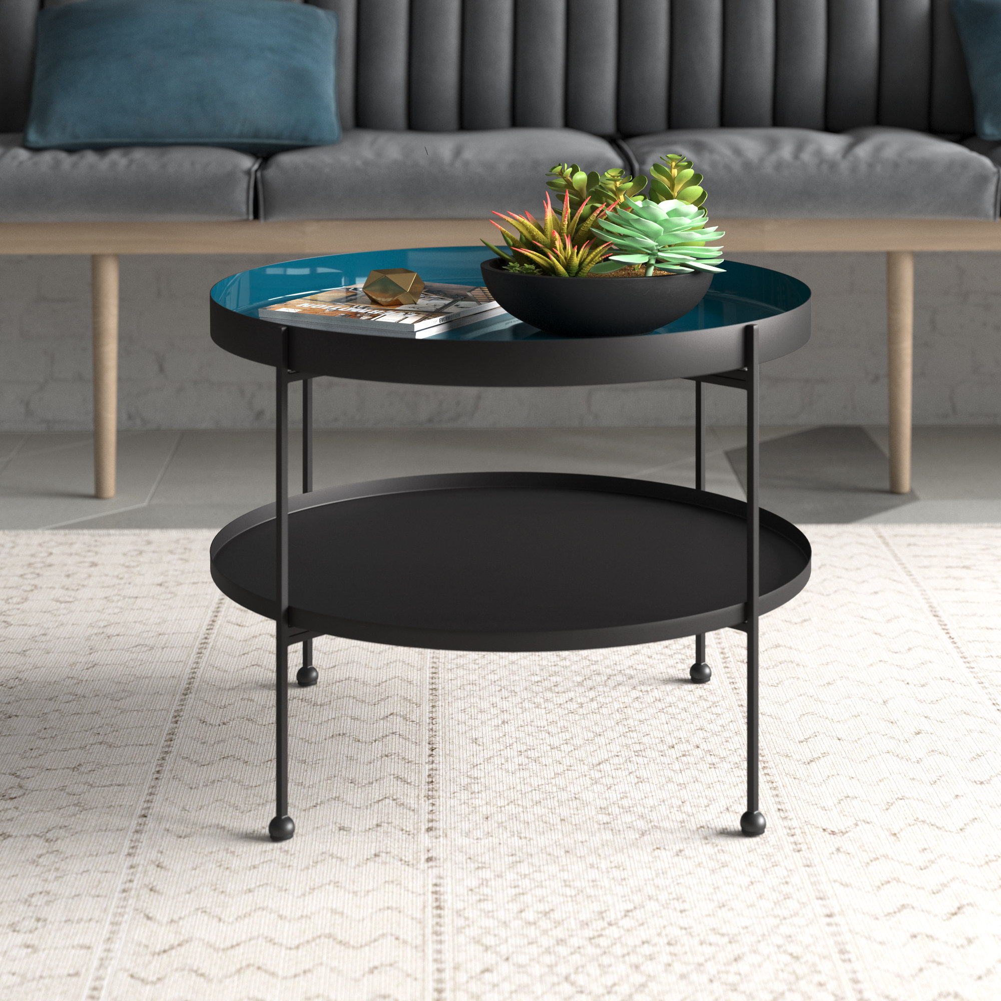 Wade Logan® 4 Legs Coffee Table with Storage & Reviews | Wayfair