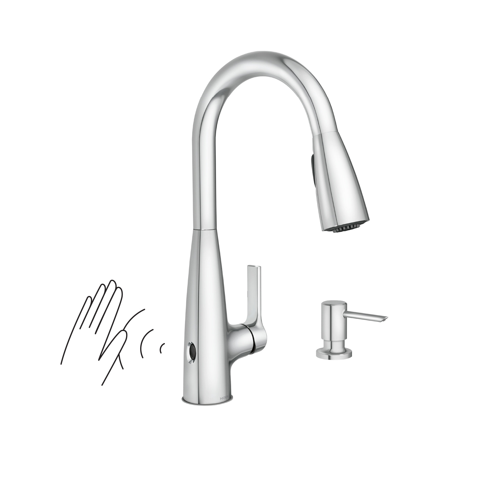 Moen Haelyn Touchless Single-Handle Pulldown Sprayer Kitchen Faucet ...