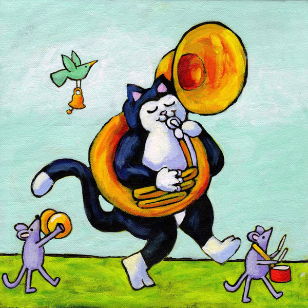 Marmont Hill John Phillips Sousa Cat On Canvas by Janet Nelson Print ...