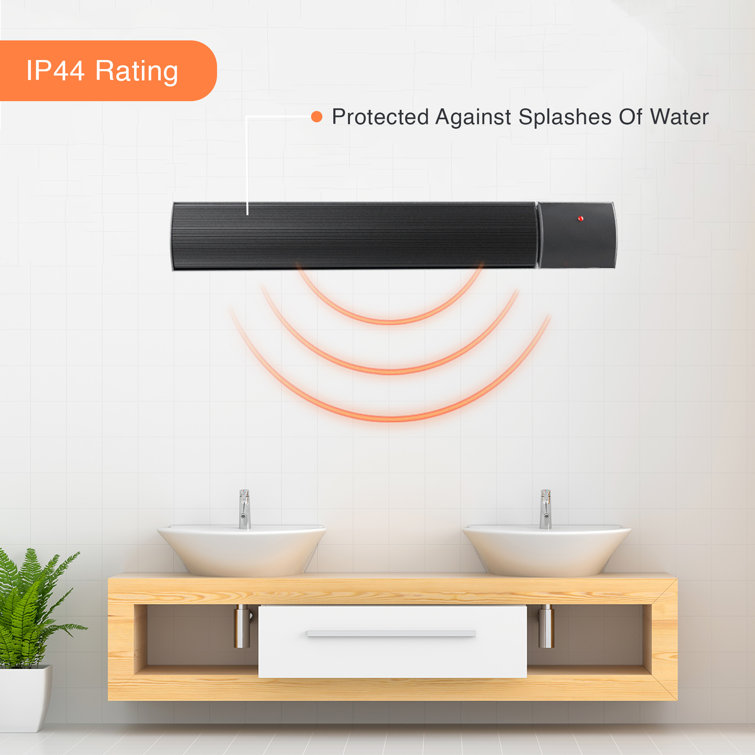 Mirrorstone 1800W Helios Infrared Bar Heater Black | Wayfair.co.uk