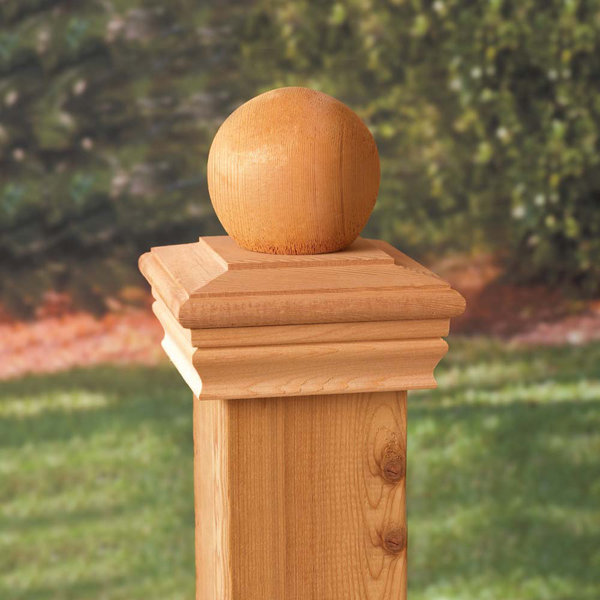 Deckorators Newport 4" x 4" Wood Ball Top Post Cap - Wayfair Canada