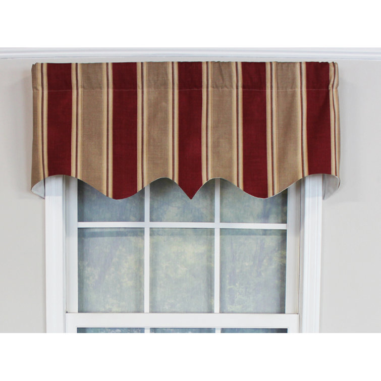 RLF Home Striped Cotton Blend Pointed 50'' W Window Valance in Mauve ...