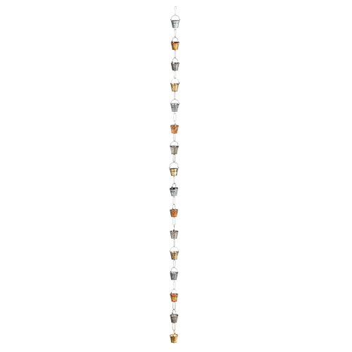 The Holiday Aisle® Galvanized Iron Buckets Rain Chain & Reviews | Wayfair