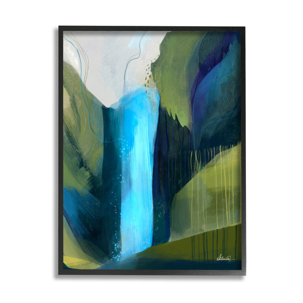 Wrought Studio Abstract Waterfall Layered Landscape by - Graphic Art on ...
