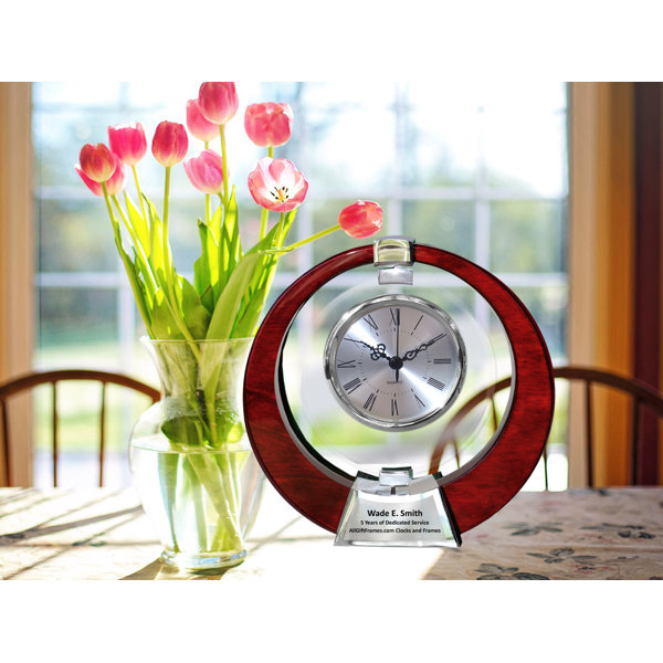 AllGiftFrames Personalized Engraved Desk Clock 360 Degree Spinning ...