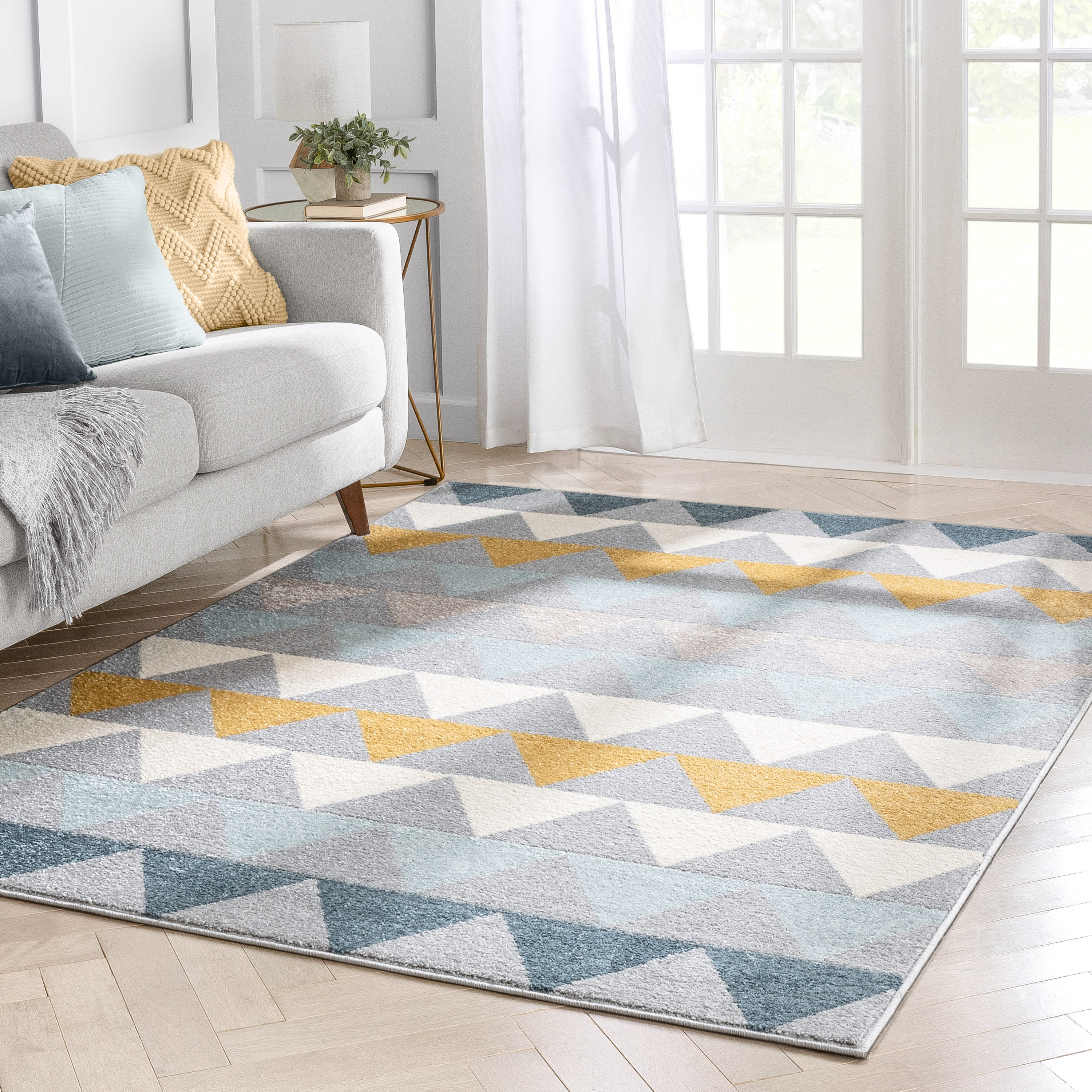 Well Woven Mystic Grey/Blue/Yellow Rug & Reviews | Wayfair.co.uk