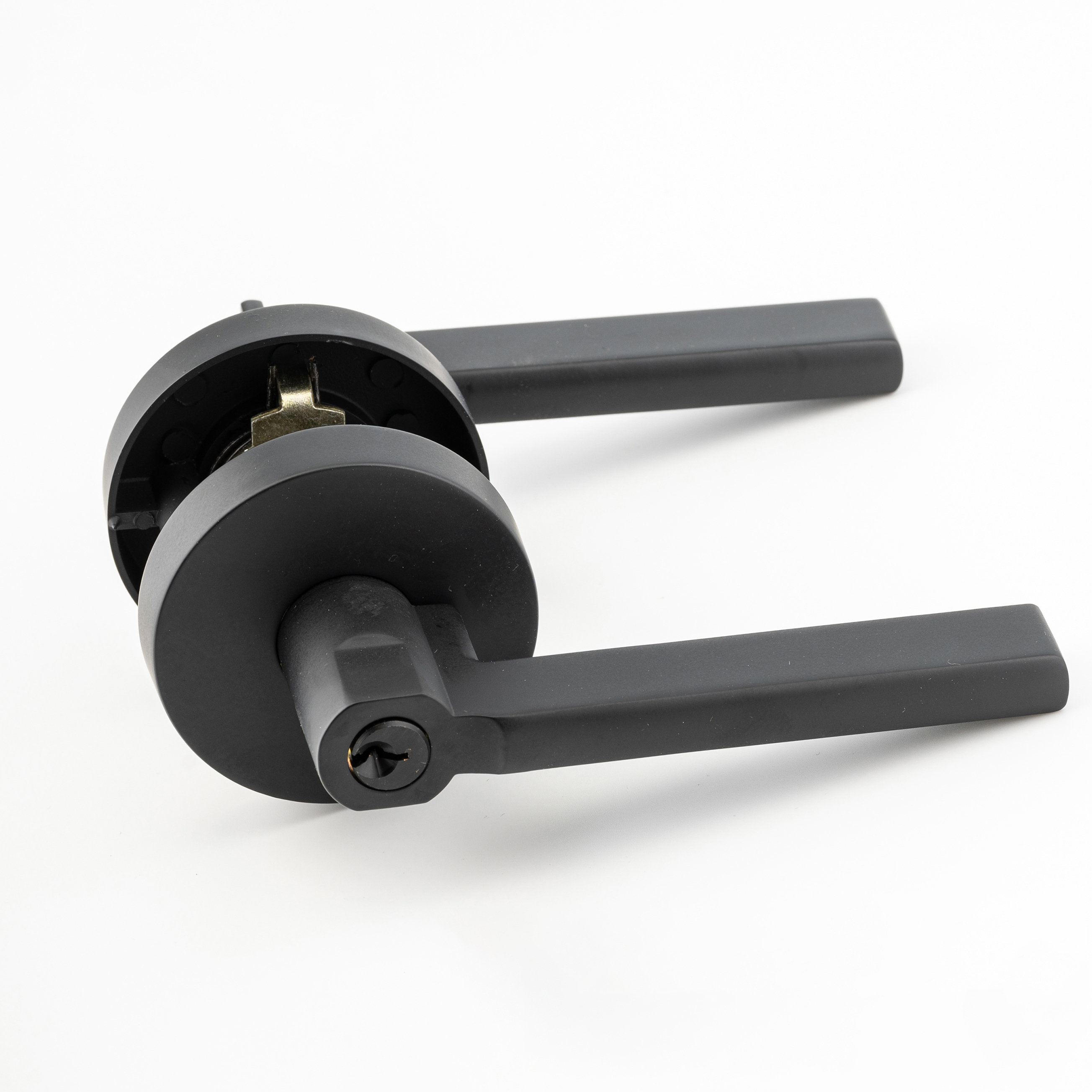 Linkaa Door Lever, Matte Black Finish Door Handles Round Shape, Door ...