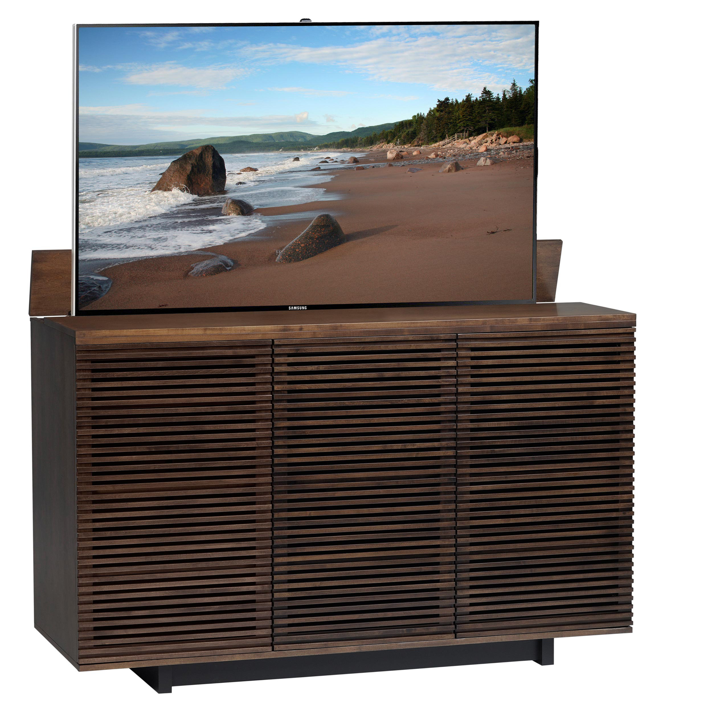 TVLIFTCABINET, Inc Linear Solid Wood TV Stand for TVs up to 65" | Wayfair