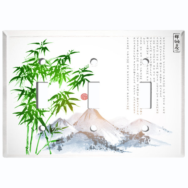 WorldAcc Mountain Range Bamboo Scripture 3-Gang Toggle Light Switch ...