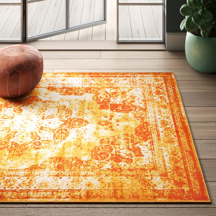 Mistana™ Brandt Oriental Yellow/Orange Rug & Reviews | Wayfair