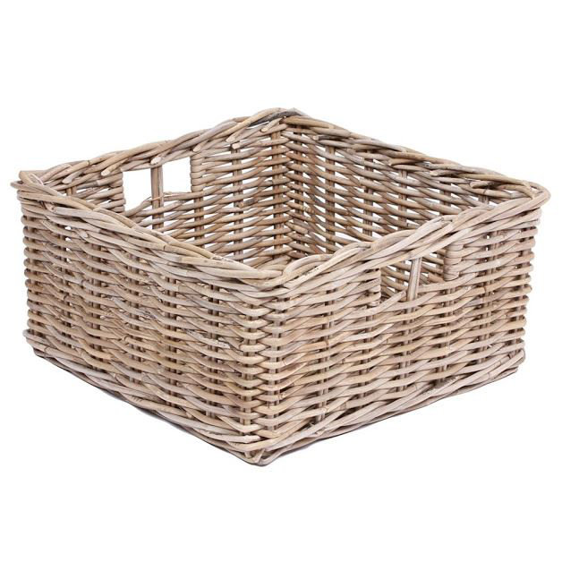 Red Hamper Shallow Storage Square Wicker Basket | Wayfair.co.uk