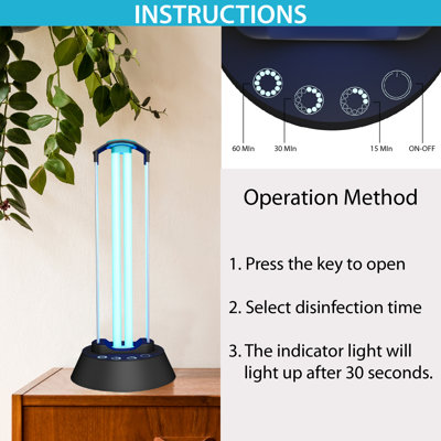 WBM Smart Ultraviolet Germicidal UV Lamp, Sterilization with Three-Step ...