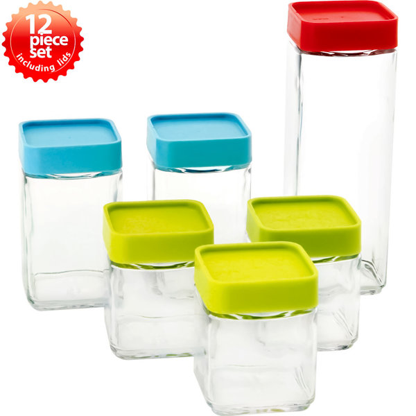 Glasslock Block Square 6 Piece Kitchen Canister Set & Reviews | Wayfair