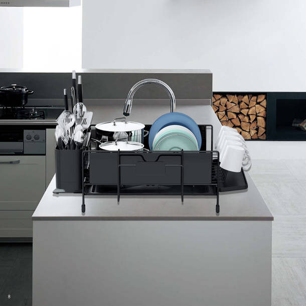 BEAUTY DEPOT Large Dish Drying Rack With Drainboard, 2 Tier Stainless ...