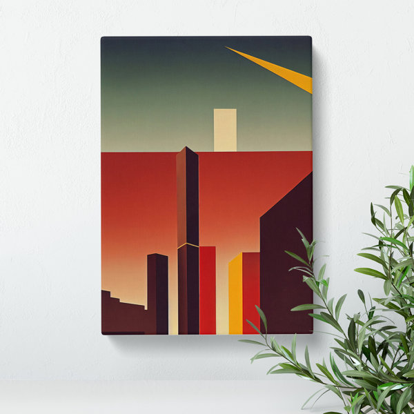 George Oliver XC1022-1439X City Skyline Retro Art No.4 - Wrapped Canvas ...