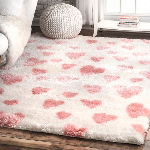 Harriet Bee Becky Geometric Pink/White Area Rug & Reviews | Wayfair