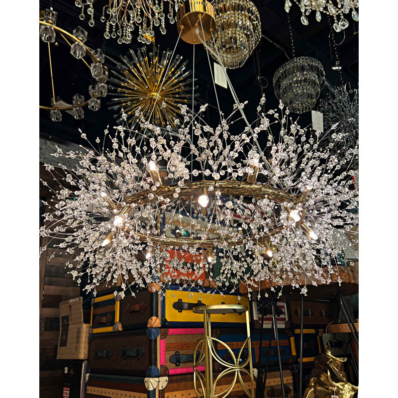 Mercer41 Jannuel 16 - Light Crystal Sputnik Wagon Wheel Chandelier ...