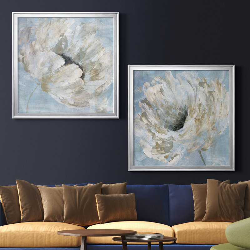 Winston Porter Blue Blanc I - 2 Piece Wrapped Canvas Print & Reviews ...
