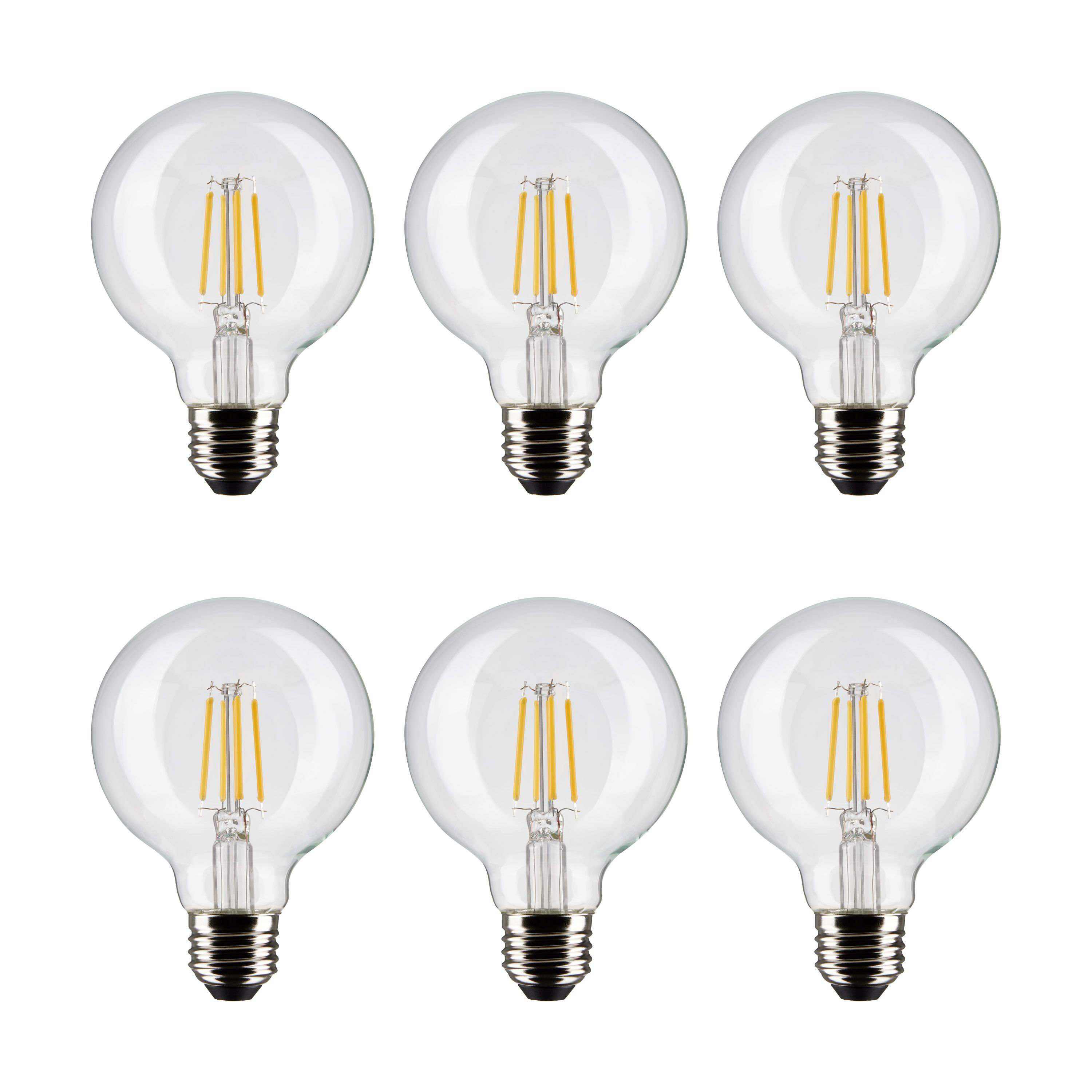 Satco 6 Watt (60 Watt Equivalent), G25 LED, Dimmable Light Bulb, E26 ...