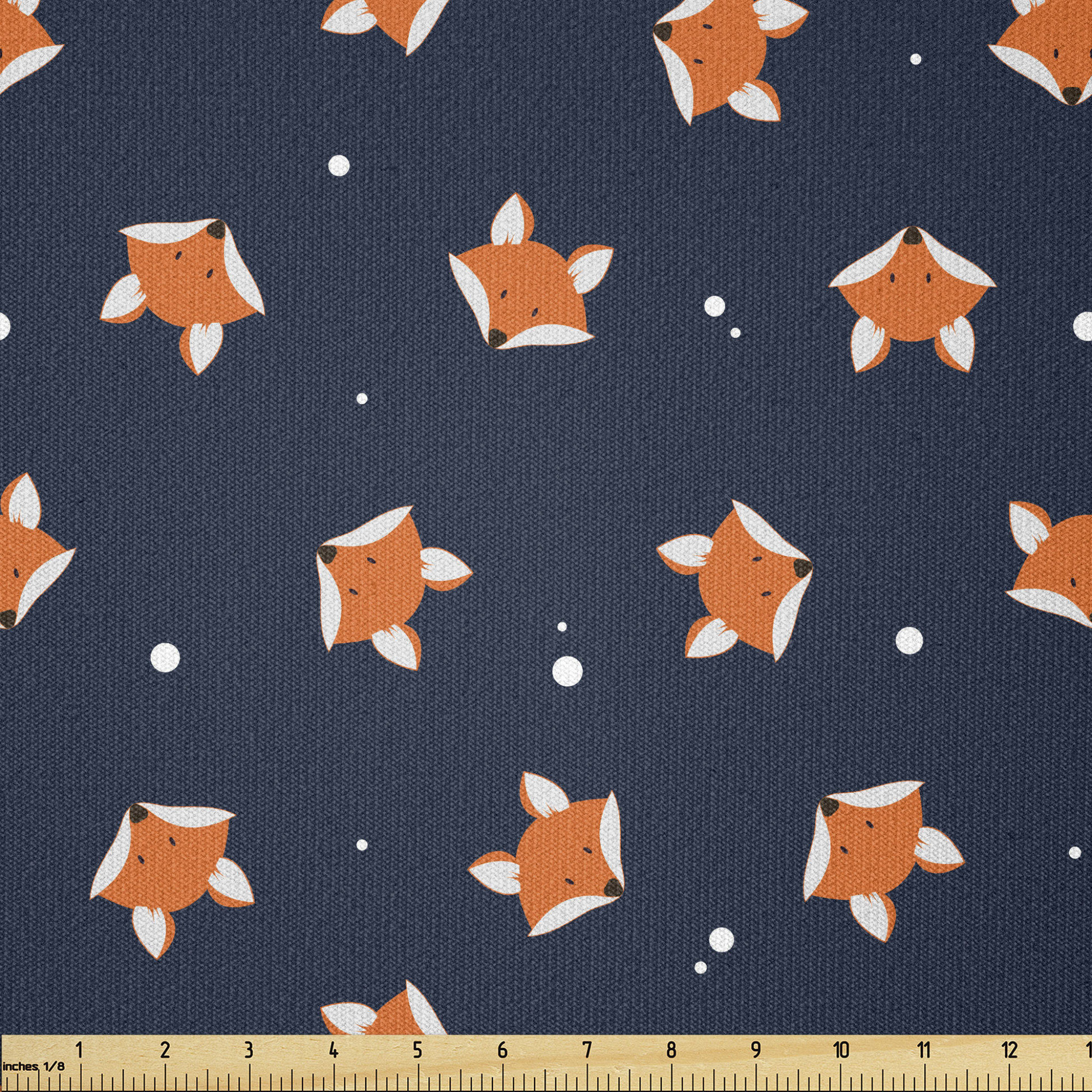 Bless international Fox Fabric By The Yard, Orange Small Forest Animal ...