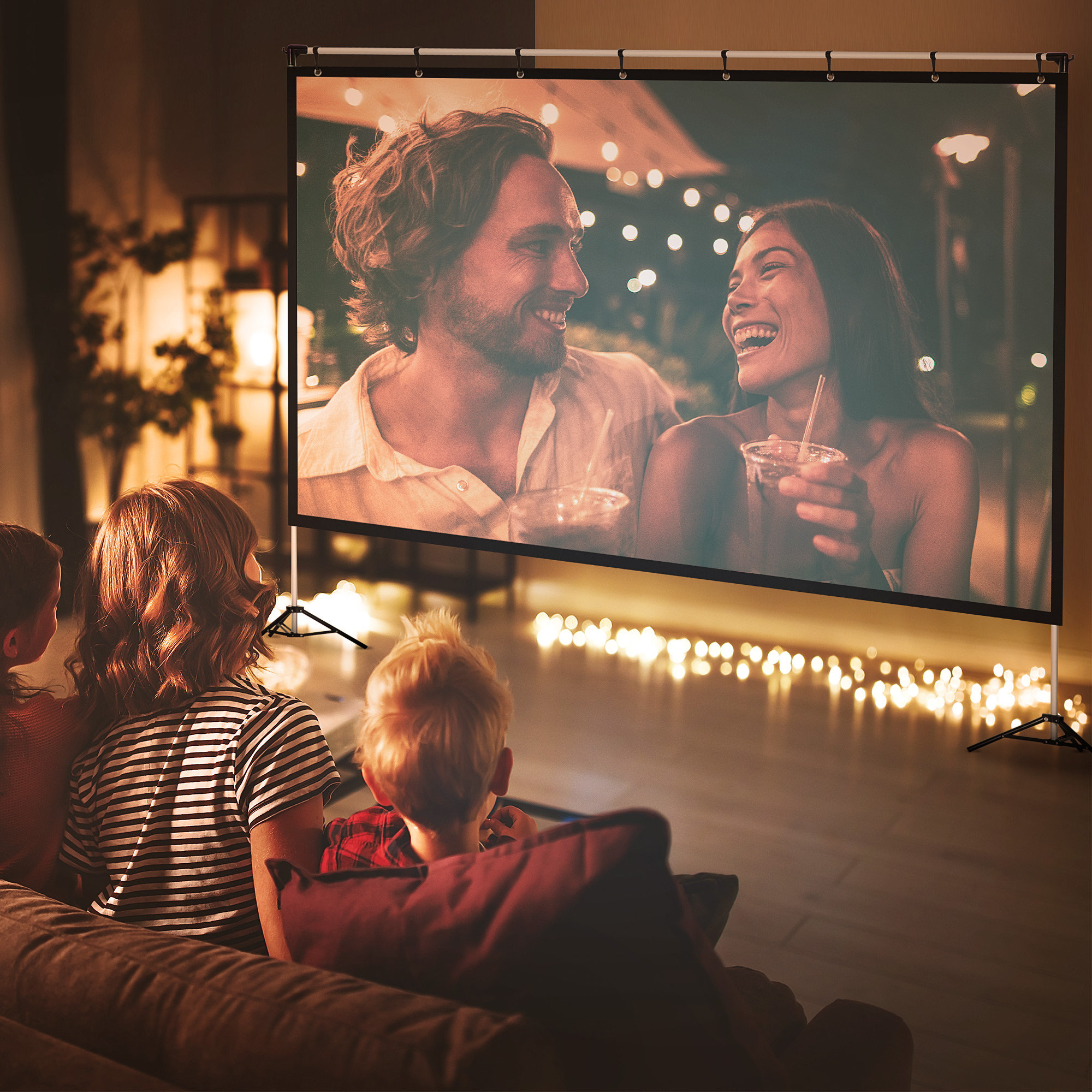 Symple Stuff Afeni White 160Cm x 274Cm Portable Folding Frame Projector ...