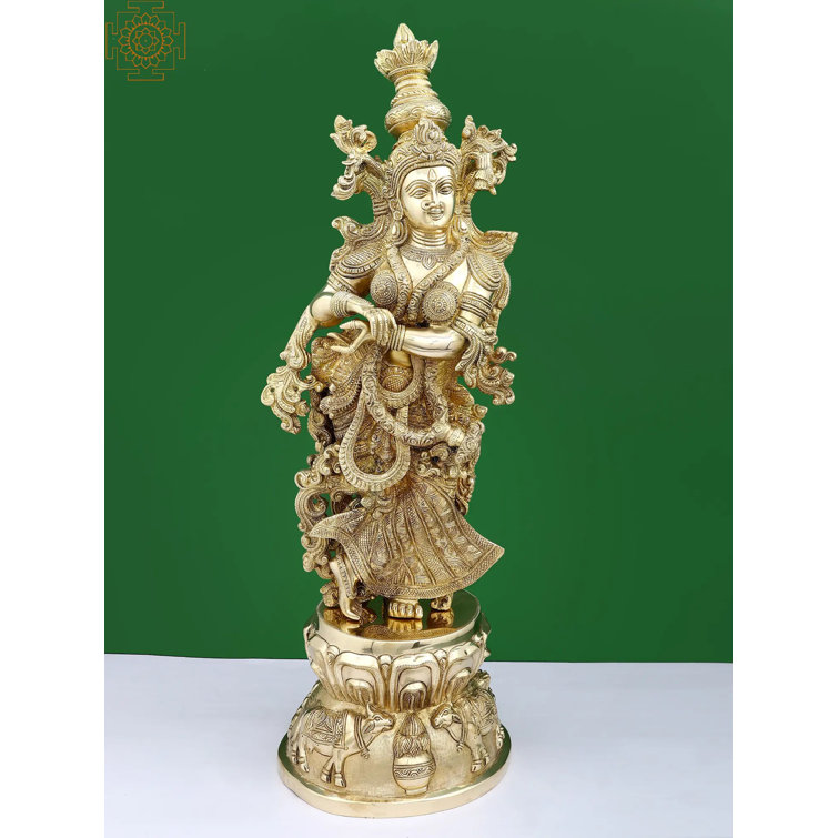 Exotic India Brass Radha Rani Statue | Wayfair