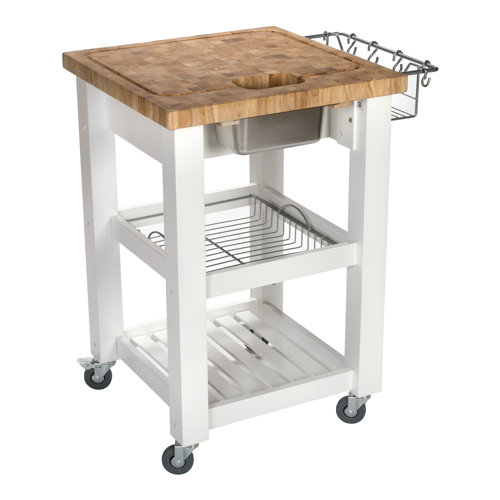 Ebern Designs Sydney Butcher Block Kitchen Cart & Reviews | Wayfair