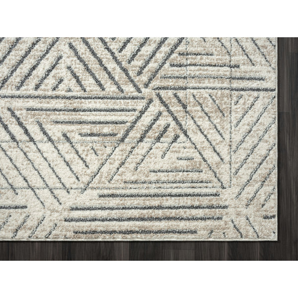 Wrought Studio Acacius Performance Cream/Grey Rug | Wayfair
