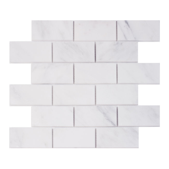 Tile & Top 12" x 12" Marble Brick Joint Mosaic Wall & Floor Tile ...
