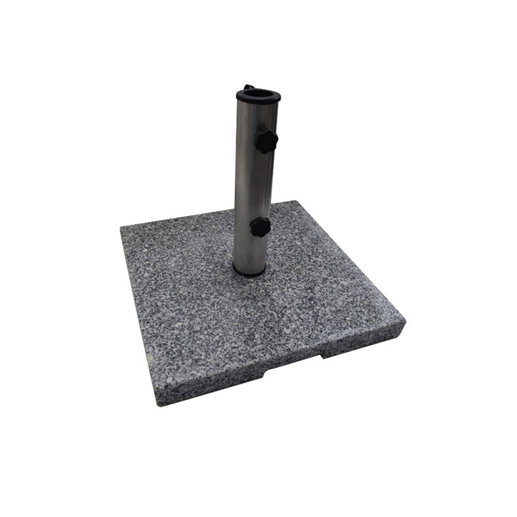 Dakota Fields Granite Square Parasol Base With Stainless Steel Tube ...