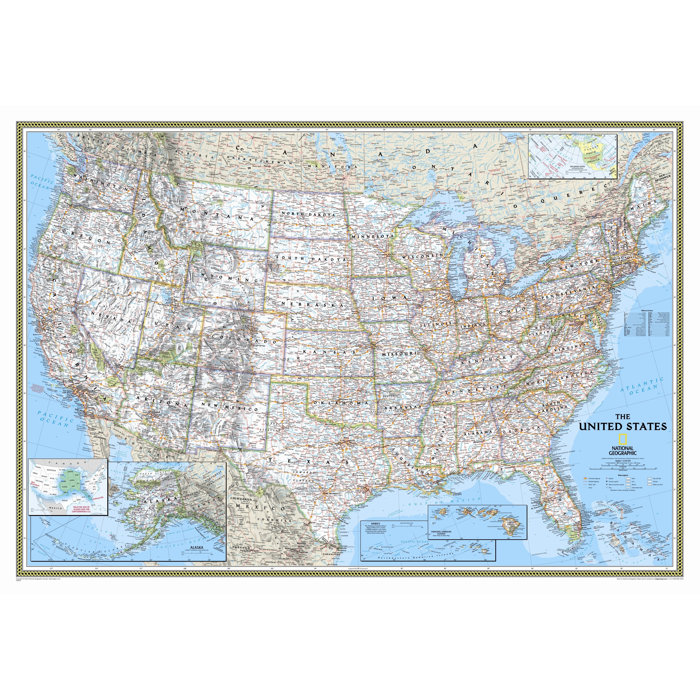 National Geographic Maps United States Classic Wall Map & Reviews | Wayfair