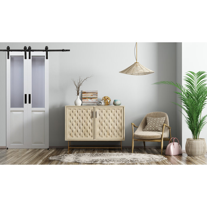 LTL Home Products Paneled PVC/Vinyl and Glass Barn Door with ...