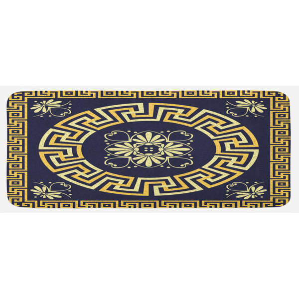 East Urban Home Greek Key Kitchen Mat | Wayfair